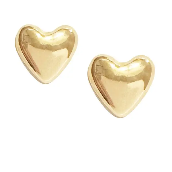 MAISON DE GALA Gilded Heart Stud Earrings - Gold