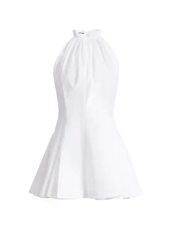 Balmain Flared Cotton Poplin Dress