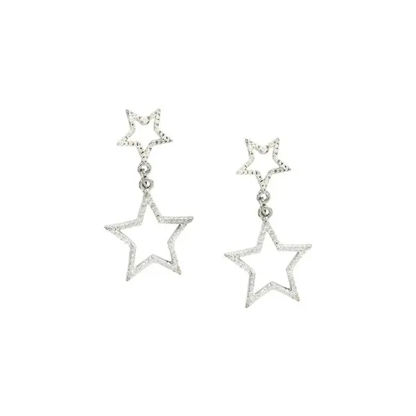 MAISON DE GALA Starlight Duo Outline Drop Earrings - Silver