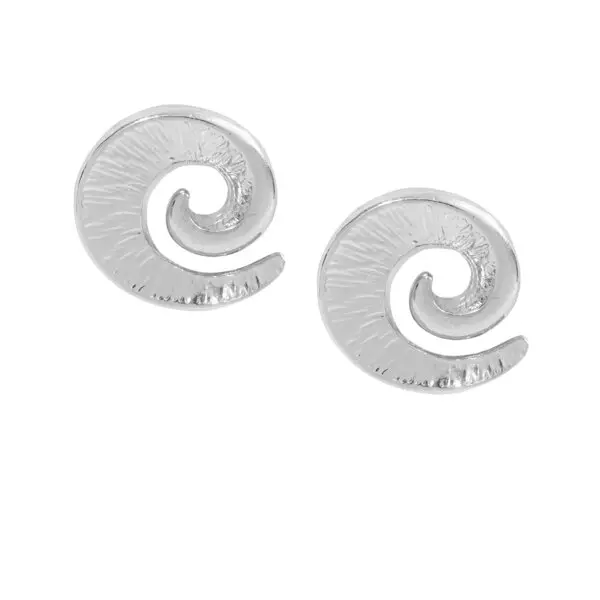 MAISON DE GALA Swirl Stud Earrings - Silver