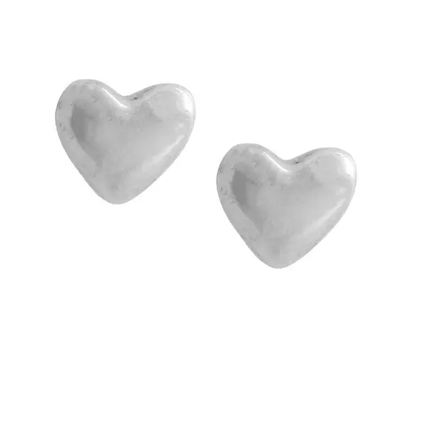 MAISON DE GALA Heart Stud Earrings - Silver
