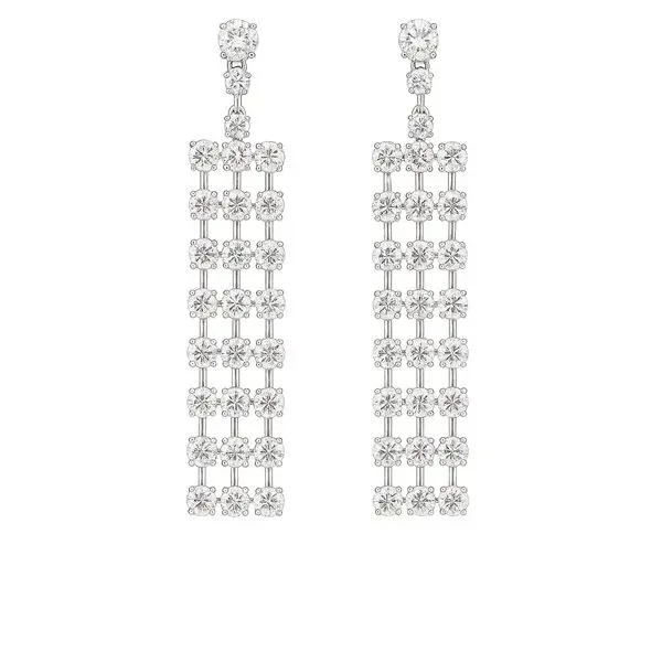 MAISON DE GALA Aurora Crystal Cascade Earrings - Silver