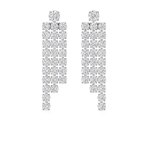 MAISON DE GALA Cascading Crystal Earrings - Silver