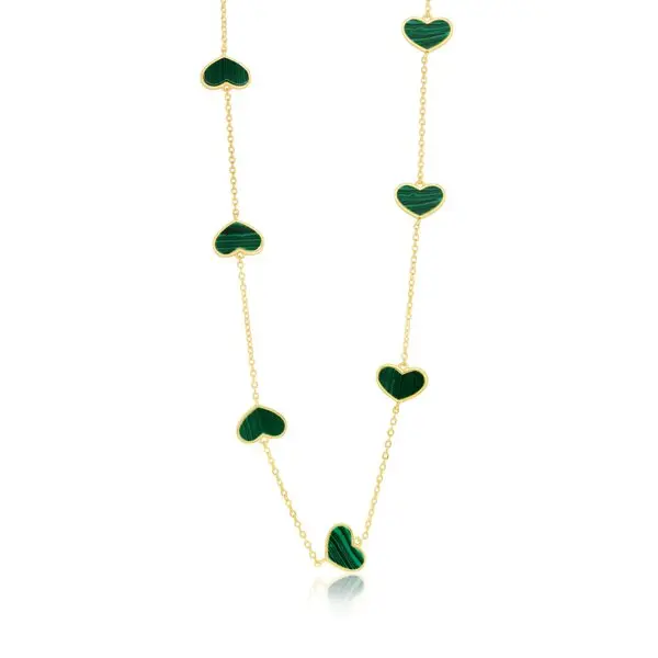 SHYMI Heart Layering Necklace - Gold/green