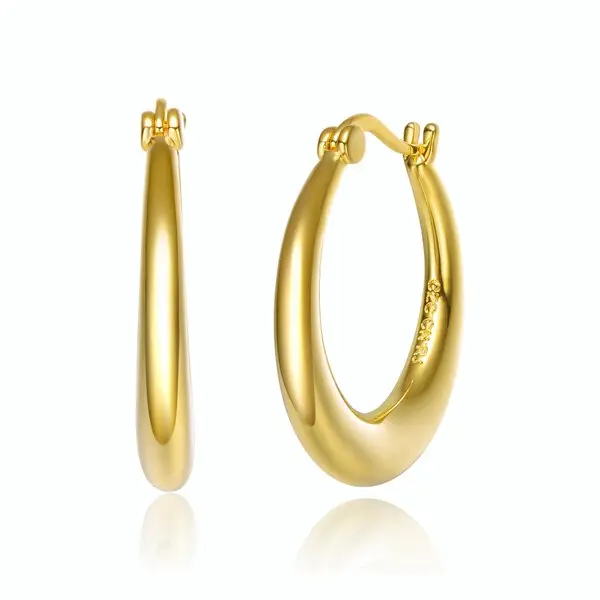 GENEVIVE 14k -plated Hoop Earrings