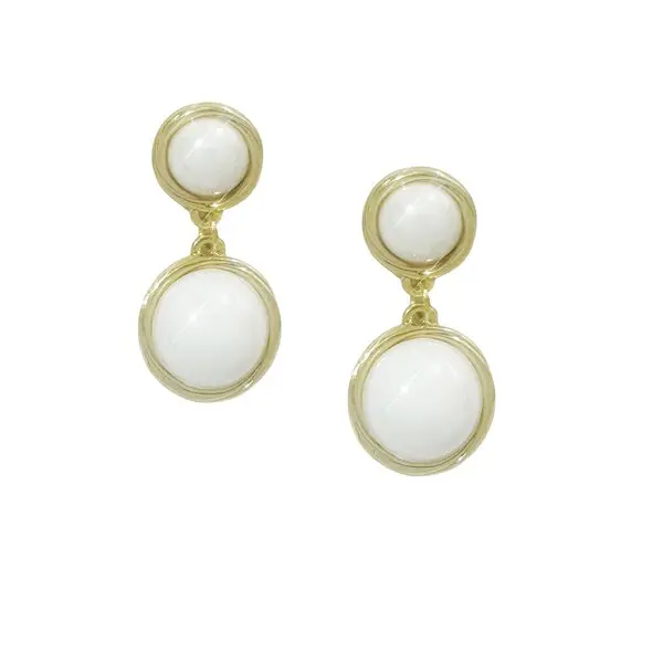 MAISON DE GALA Double Disc Drop Earrings - Gold