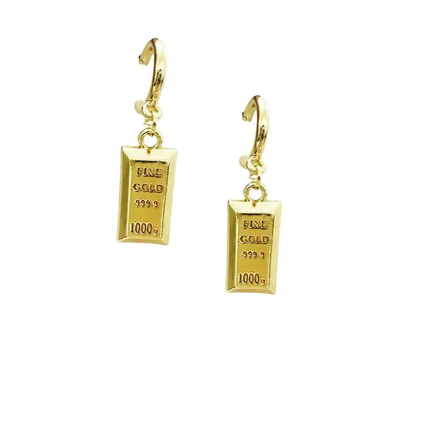 MAISON DE GALA Bar Charm Drop Earrings - Gold