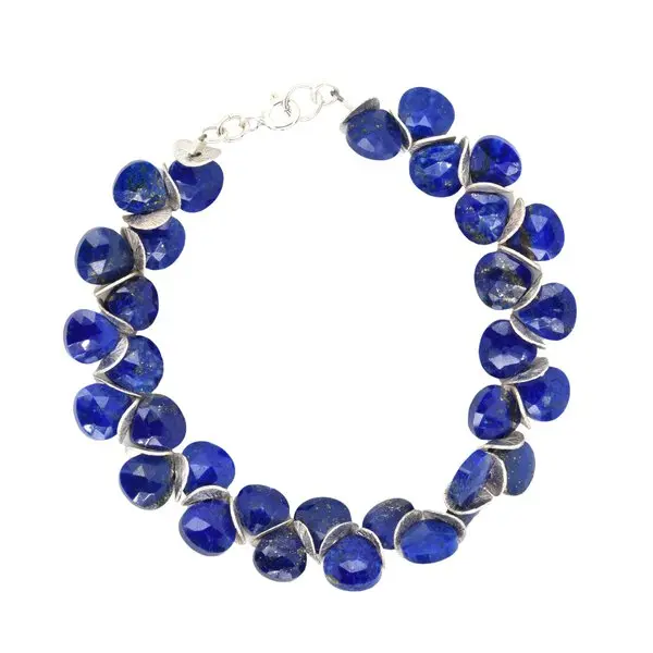 LORI KAPLAN DESIGN Lapis Lazuli And Sterling Silver Bracelet - Blue/silver