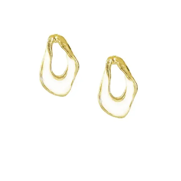 MAISON DE GALA Molten Teardrop Cutout Stud Earrings - Gold