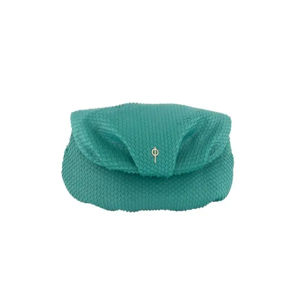 OTRERA Leda Snake Leather Clutch - Green