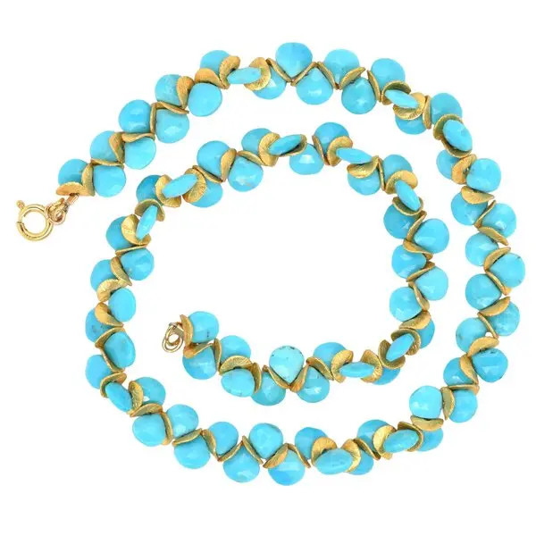 LORI KAPLAN DESIGN Sleeping Beauty Turquoise And Vermeil Necklace - Gold/blue