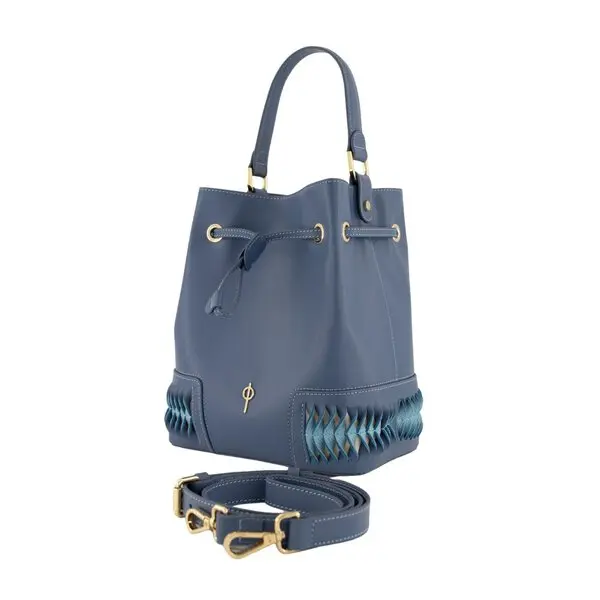 OTRERA Leather Bucket Bag With Crossbody Strap