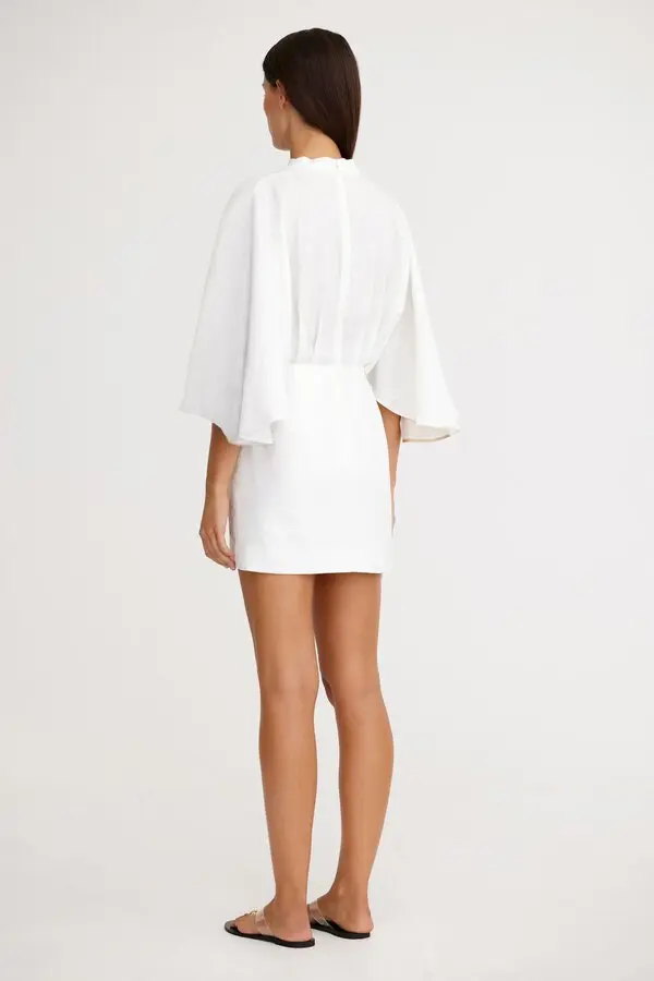 Significant Other Linen Mini Dress With Hand-painted Print And Cape Sleeves - Tigerlily