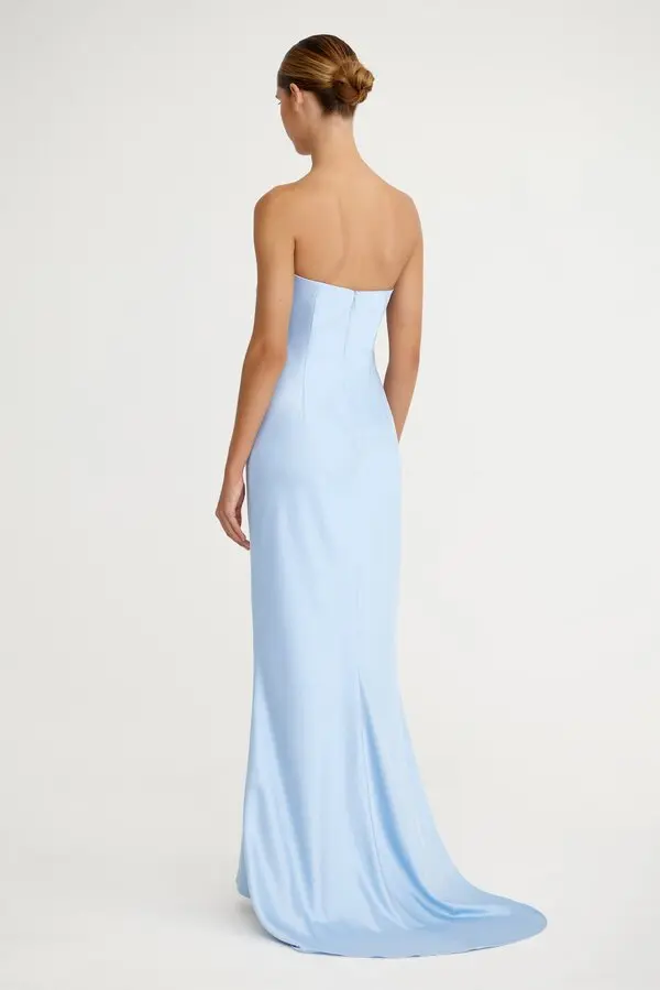 Significant Other Lucile Strapless Satin Gown - Ice Blue