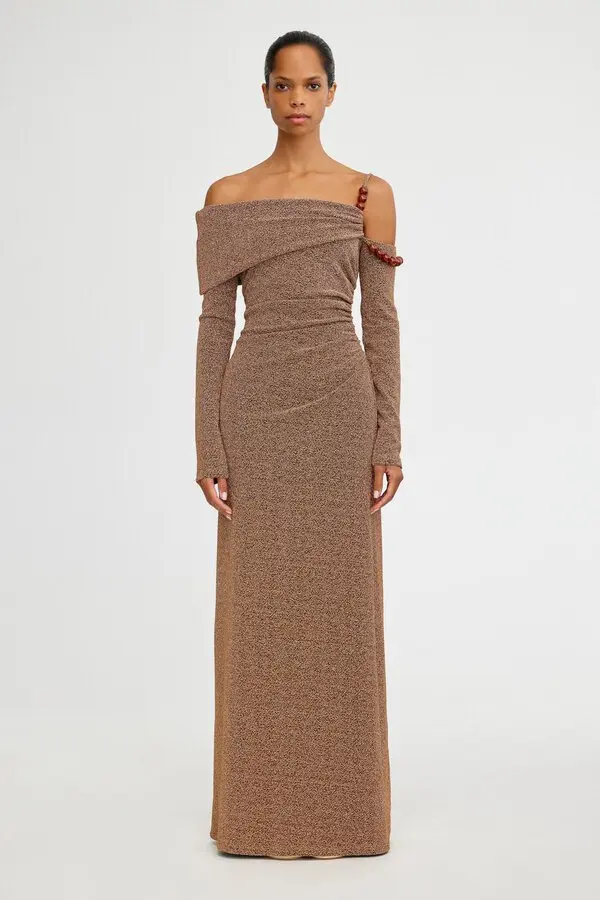 Significant Other Metallic Maxi Gown - Bronze