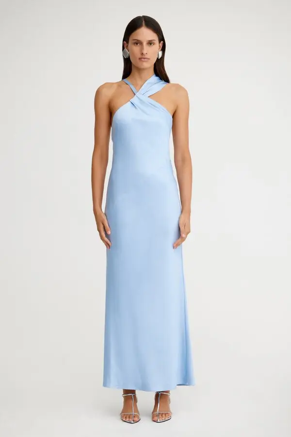 Significant Other Lucile Draped Maxi Dress - Ice Blue