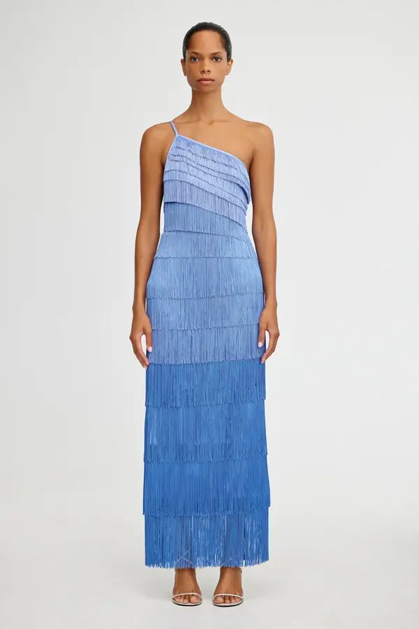 Significant Other One-shoulder Maxi Dress With Fringing