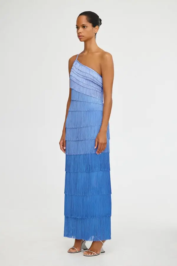 Significant Other One-shoulder Maxi Dress With Fringing
