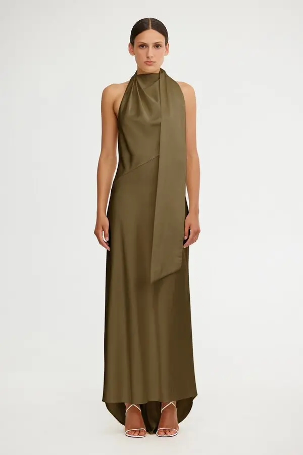 Significant Other Adriana Halter Gown - Olive