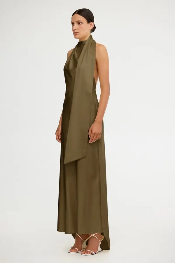 Significant Other Adriana Halter Gown - Olive