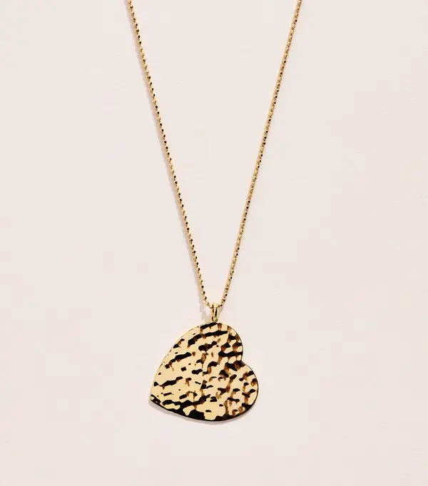 JENNIFER MEYER Hammered Heart Pendant Necklace
