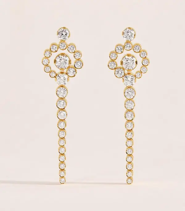Sophie Bille Brahe Yellow And Diamond Escargot De Rêve Earrings - Gold