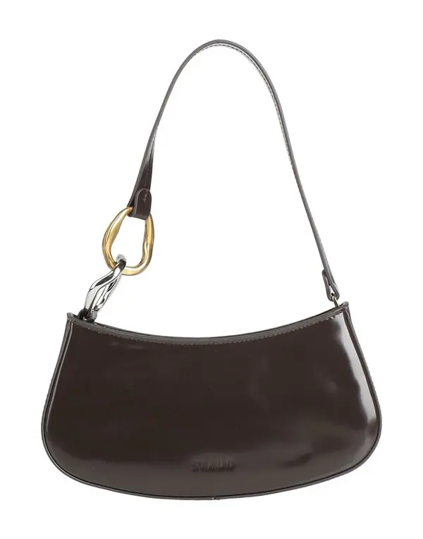 Staud Glossed-leather Baguette Bag