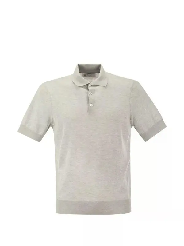 Brunello Cucinelli Button Short-sleeved Polo Shirt - Grey