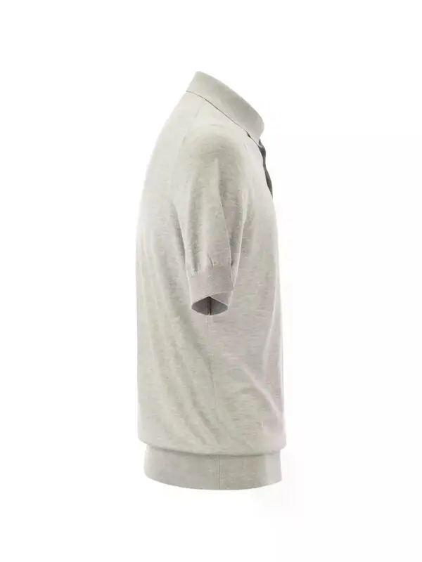 Brunello Cucinelli Button Short-sleeved Polo Shirt - Grey