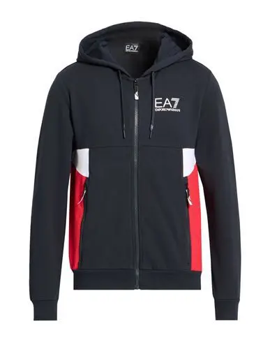 EA7 Cotton & Polyester Blend Hooded Sweatshirt - Blue