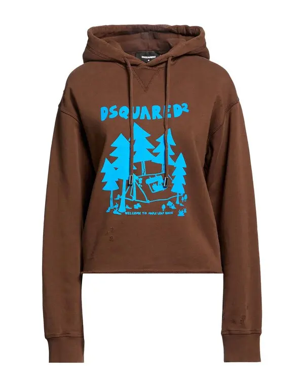 Dsquared2 Cotton Fleece Appliquéd Sweatshirt - Brown