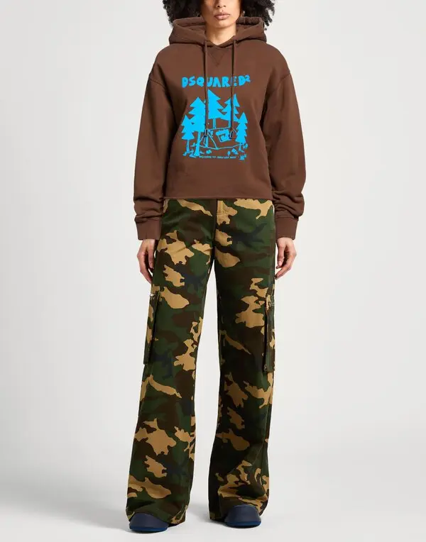 Dsquared2 Cotton Fleece Appliquéd Sweatshirt - Brown