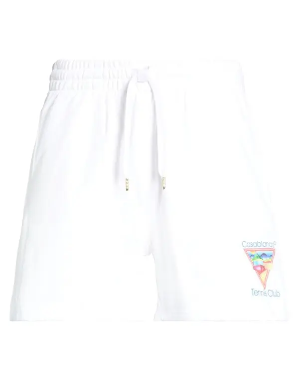 Casablanca Organic Cotton Tennis Club Shorts - White