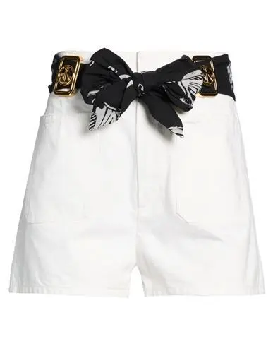 LANVIN Denim High Waisted Shorts With Appliqués - White