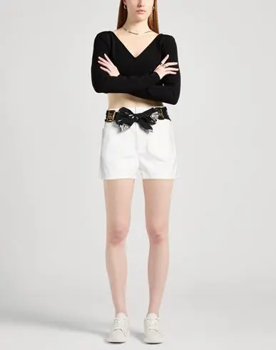 LANVIN Denim High Waisted Shorts With Appliqués