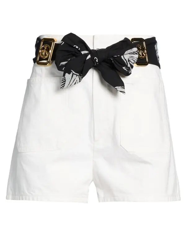 LANVIN Denim High Waisted Shorts With Appliqués