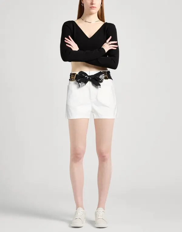 LANVIN Denim High Waisted Shorts With Appliqués