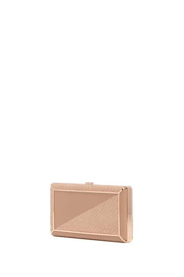 Gabriela Hearst Callas Clutch In Snakeskin And Nappa Leather - Nude