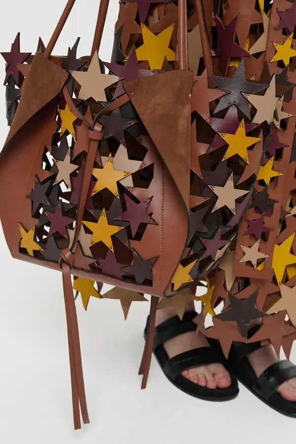 Gabriela Hearst Marija Patchwork Stars Leather Tote Bag