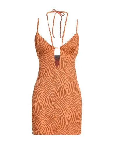 MISS BIKINI LUXE Mini Metallic Jacquard Bodycon Dress - Orange