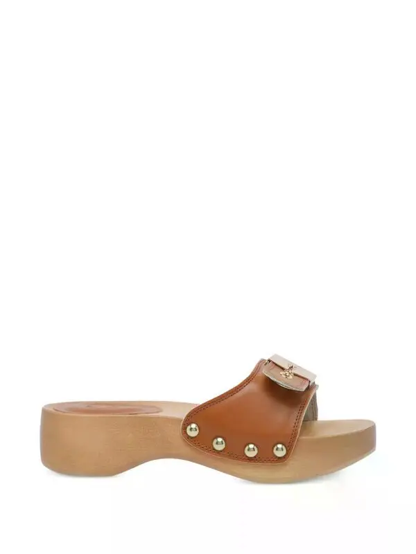 DR. SCHOLL'S SHOES Pescura Heel Sr Leather Heeled Sandals - Brown