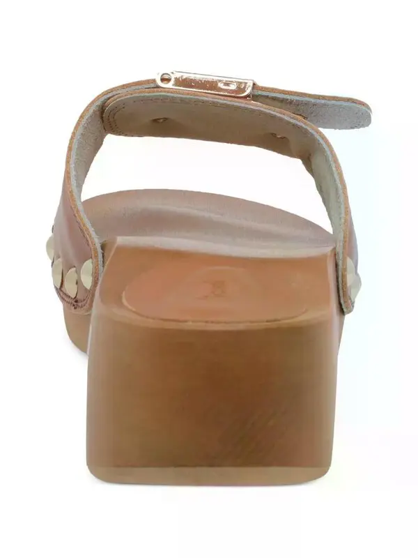 DR. SCHOLL'S SHOES Pescura Heel Sr Leather Heeled Sandals - Brown