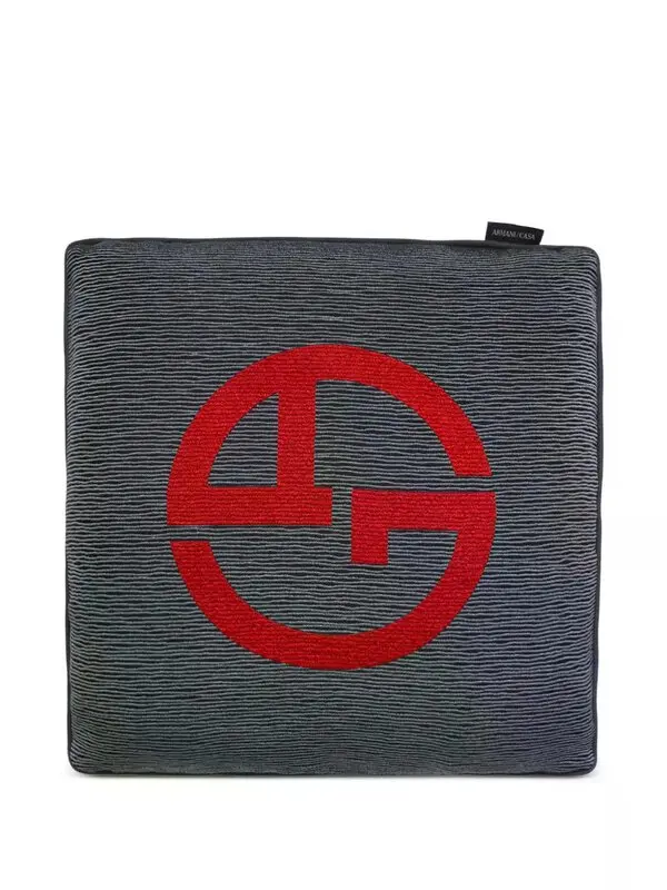 ARMANI/CASA Ga Logo-embroidered Cushion - Grey