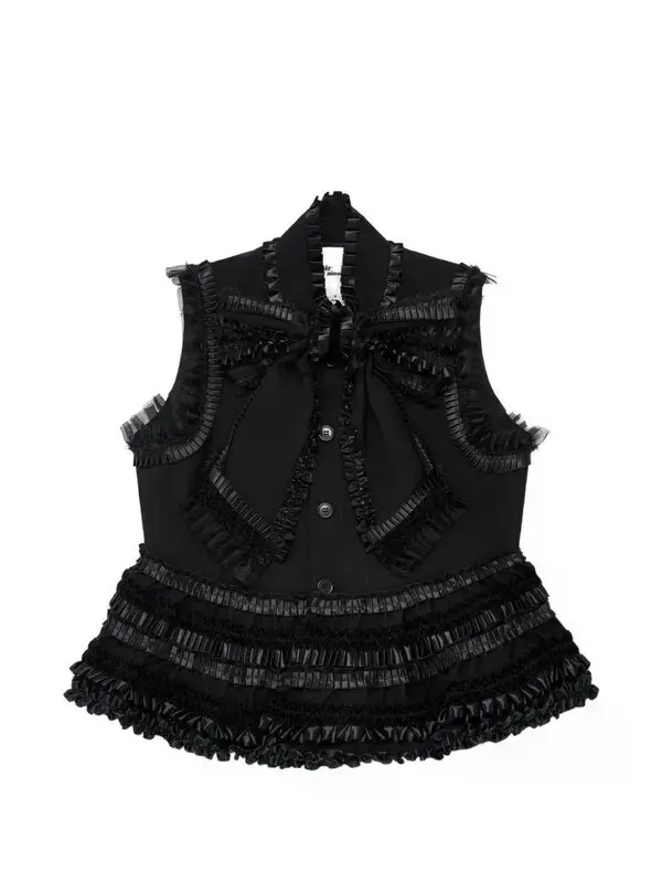 Noir Kei Ninomiya Ruffled Bow-detail Blouse