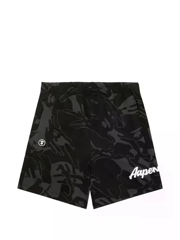 AAPE BY *A BATHING APE Moonface Logo-patch Camo Shorts - Black