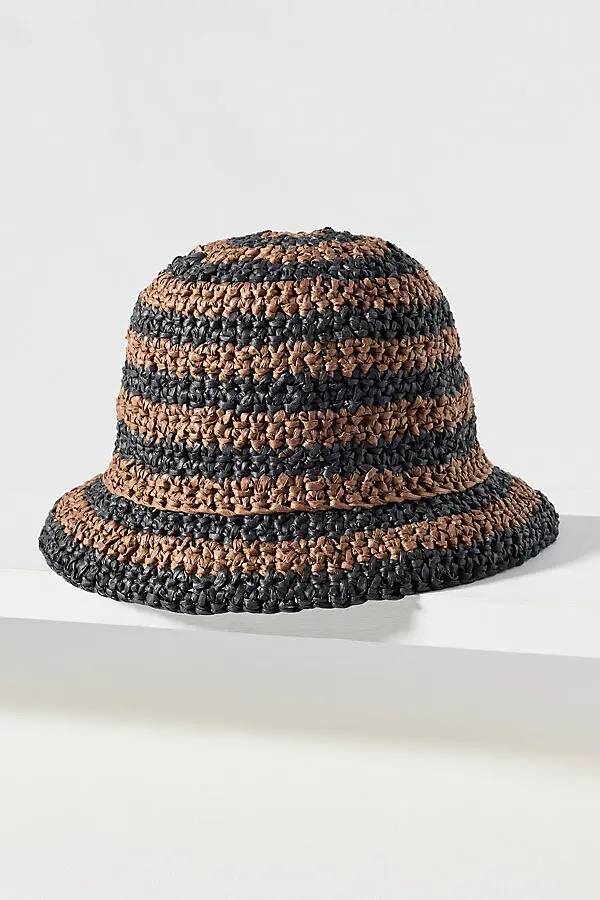 BRUNNA.CO Brigitte Raffia Bucket Hat - Brown