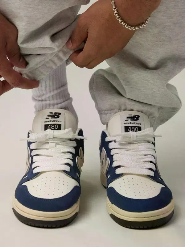 NEW BALANCE 480 Leather And Suede Trainers