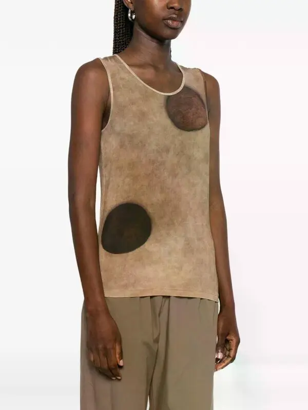 UMA WANG Ti Polka-dot Sleeveless Top