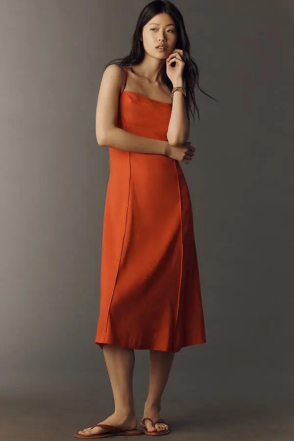 Maeve Colorblock Midi Dress - Poppy Red