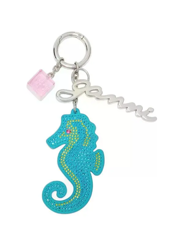 GANNI Seahorse Charm Keyring - Blue